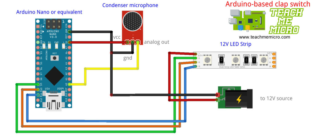 arduino-clap-switch-RGB_bb | Microcontroller Tutorials